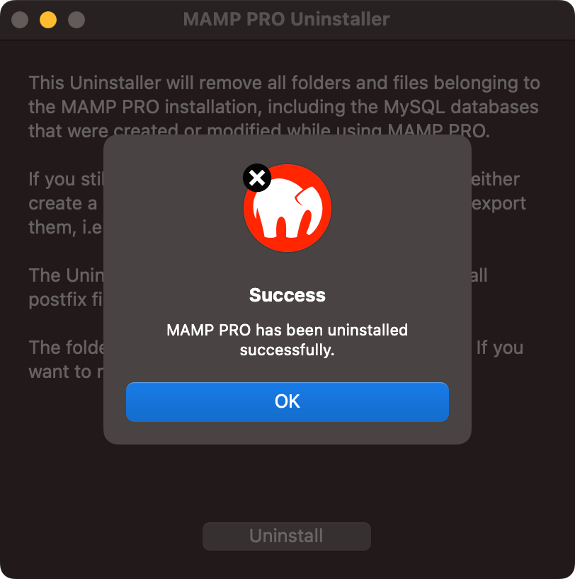 MAMP PROをアンインストールしてMAMP無料版だけにする方法